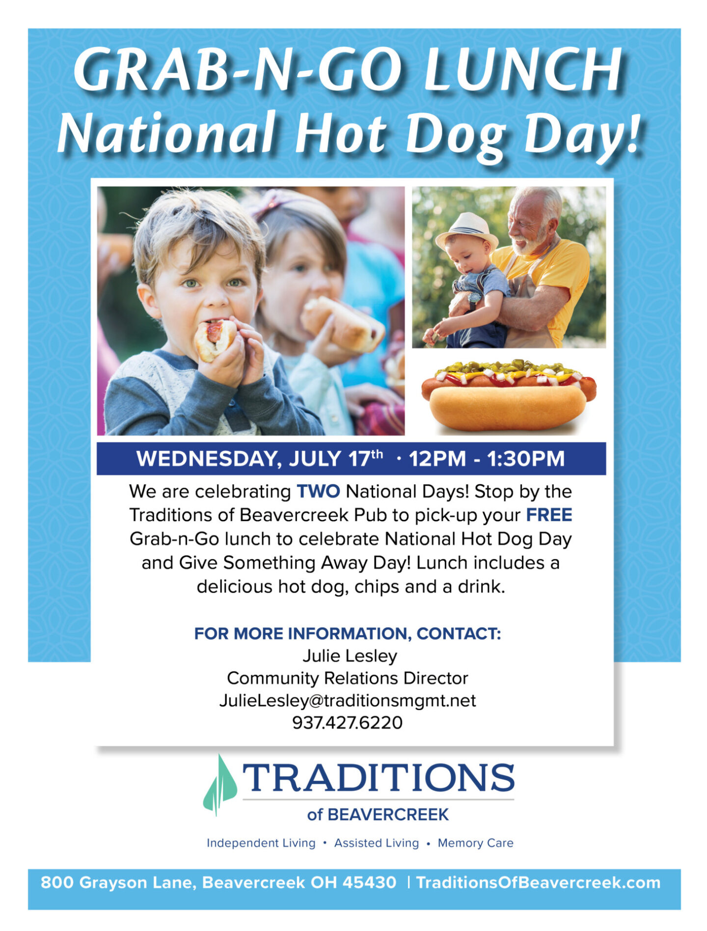 Grab N Go Lunch on National Hot Dog Day! - Traditions of Beavercreek