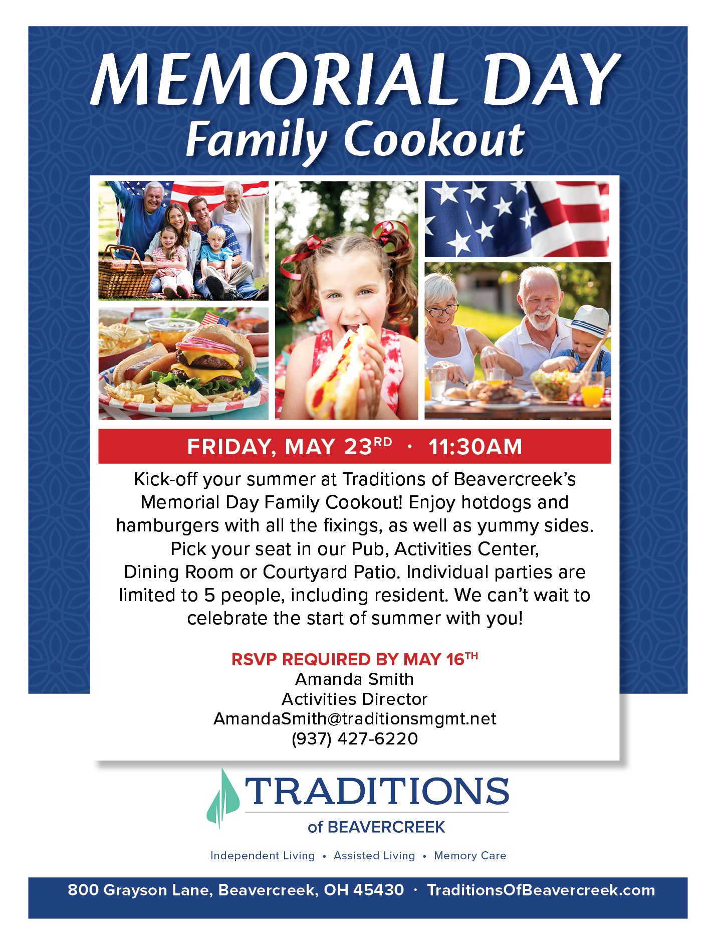 Memorial Day Family Cookout at Traditions of Beavercreek - Traditions ...